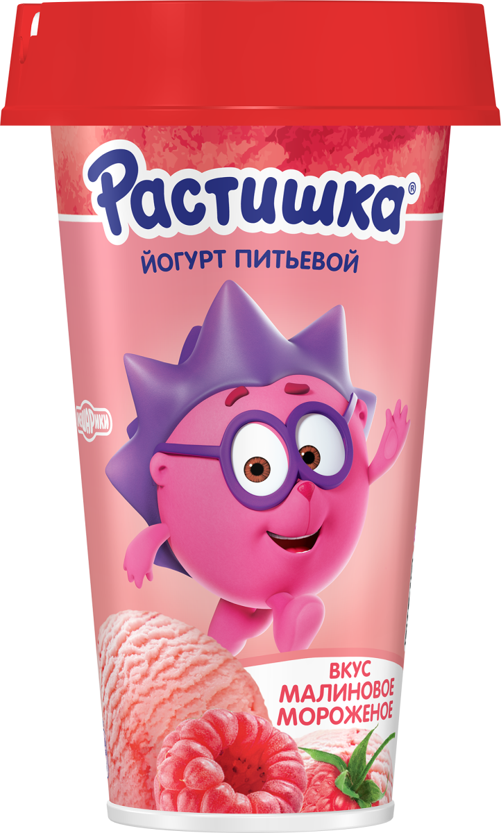 Питьевой йогурт Растишка Малиновое мороженое 2,8% 190 г в стаканчике ...